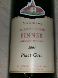 2004 Domaine Binner Pinot Gris Cuvée Béatrice, France, Alsace ...