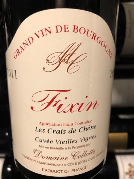 2011 Domaine Collotte Fixin, France, Burgundy, Côte de Nuits, Fixin ...