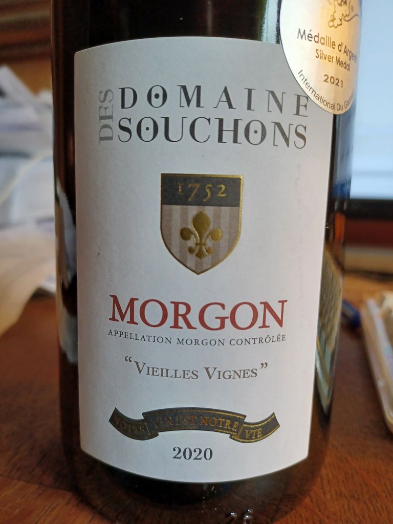 2020 Domaine des Souchons Morgon Vieilles Vignes, France, Burgundy, Beaujolais, Morgon ...