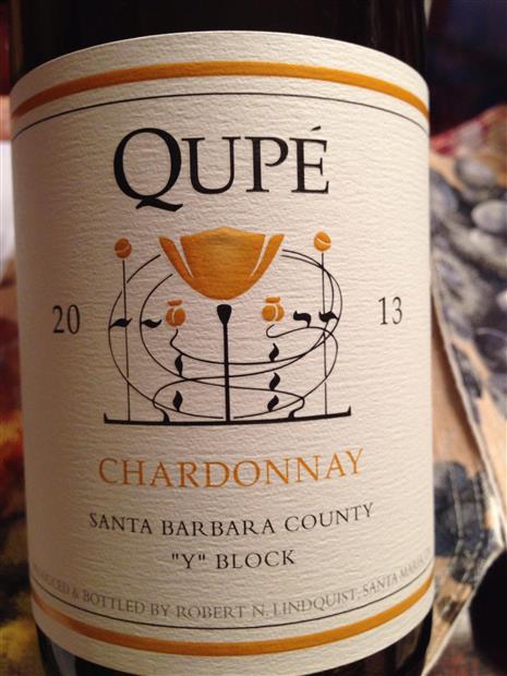 2013 Qupé Chardonnay Y Block Bien Nacido Vineyard, USA, California ...
