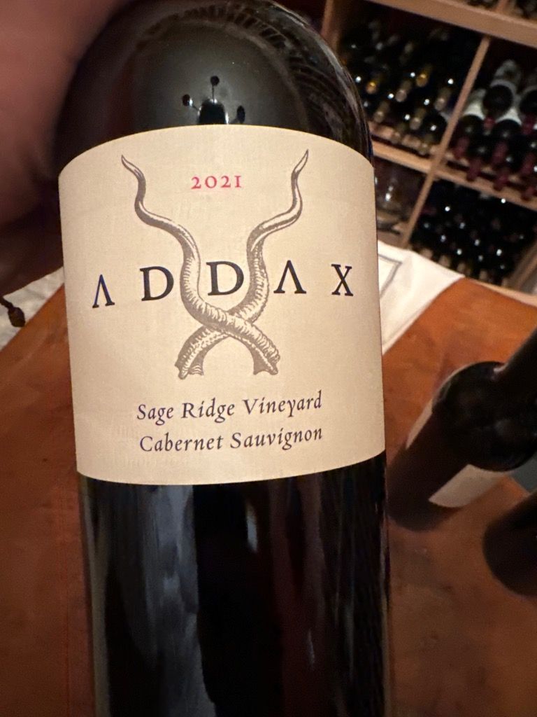 2022 Addax Cabernet Sauvignon Sage Ridge Vineyard, USA, California ...