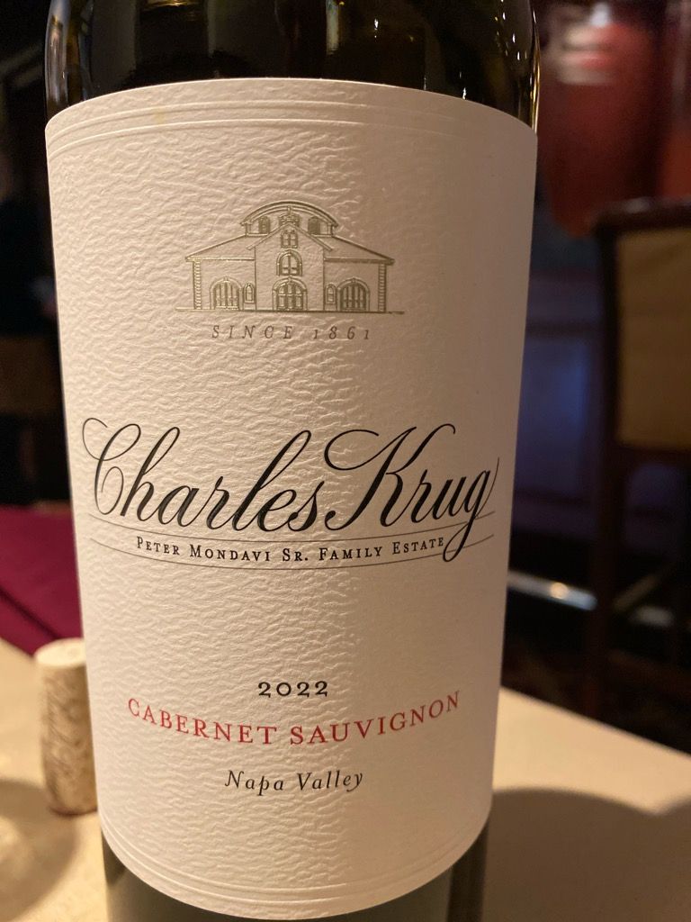 2022 Charles Krug Winery (Peter Mondavi Family) Cabernet Sauvignon, USA ...