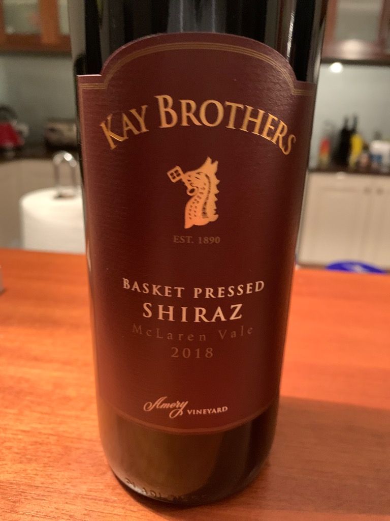 2018 Kay Brothers Shiraz Basket Pressed Amery Vineyards, Australia ...