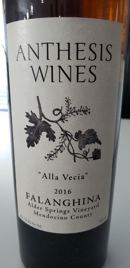 2016 Anthesis Wines Falanghina, USA, California, North Coast, Mendocino ...