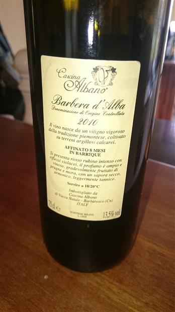 2012 Cascina Albano Barbera d'Alba Barrique, Italy, Piedmont, Alba ...