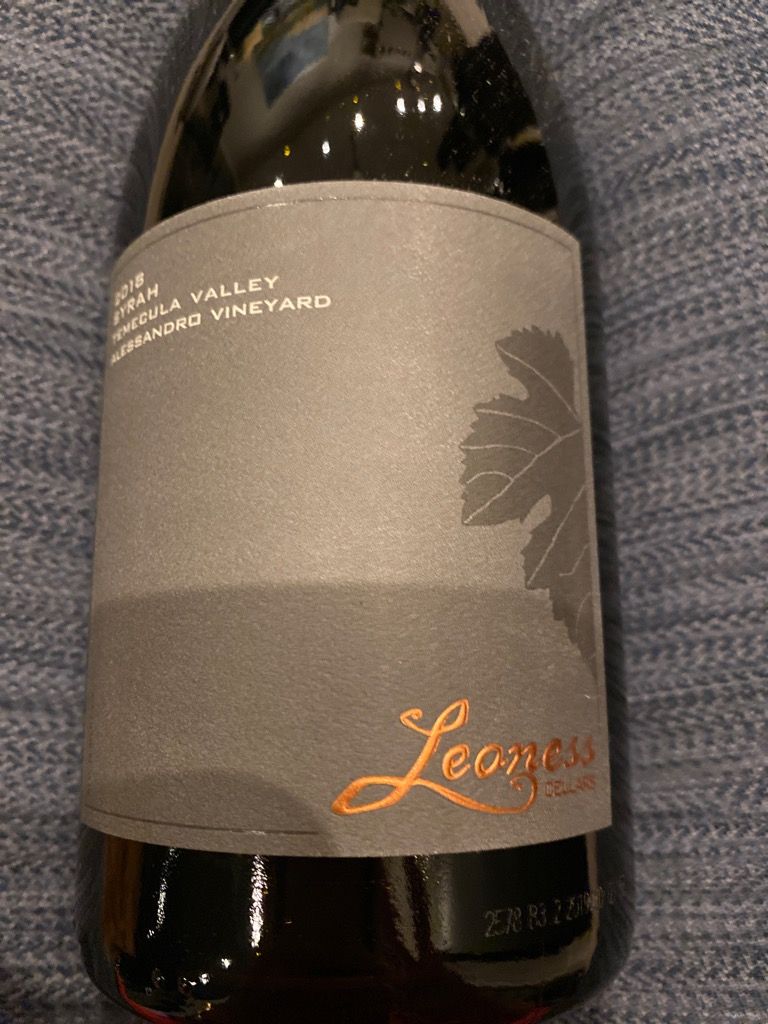 2018 Leoness Cellars Syrah Vineyard Selection Series Alessandro ...