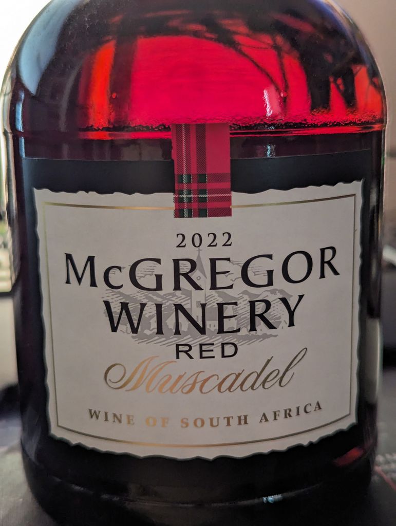 2022 McGregor Winery Red Muscadel, South Africa, Breede River Valley ...