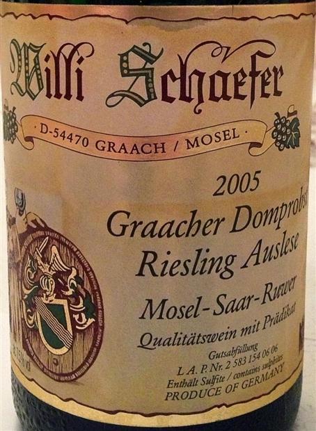 2004 Willi Schaefer Graacher Domprobst Riesling Auslese, Germany, Mosel ...