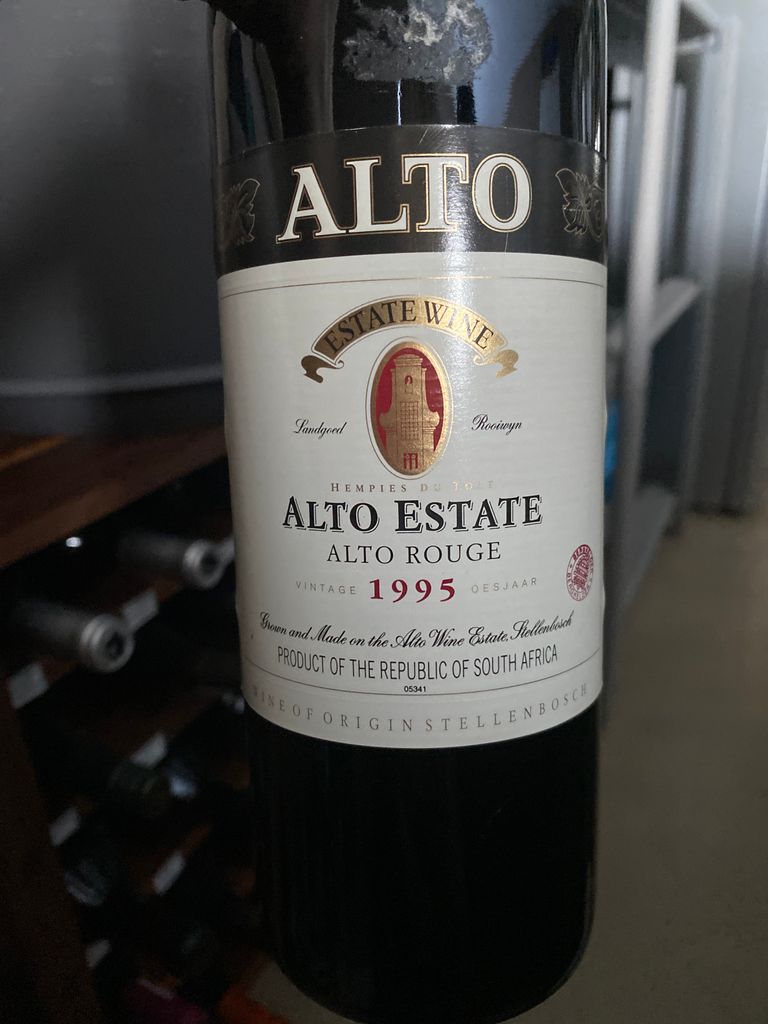 1996 Alto Estate Alto Rouge, South Africa, Coastal Region, Stellenbosch ...