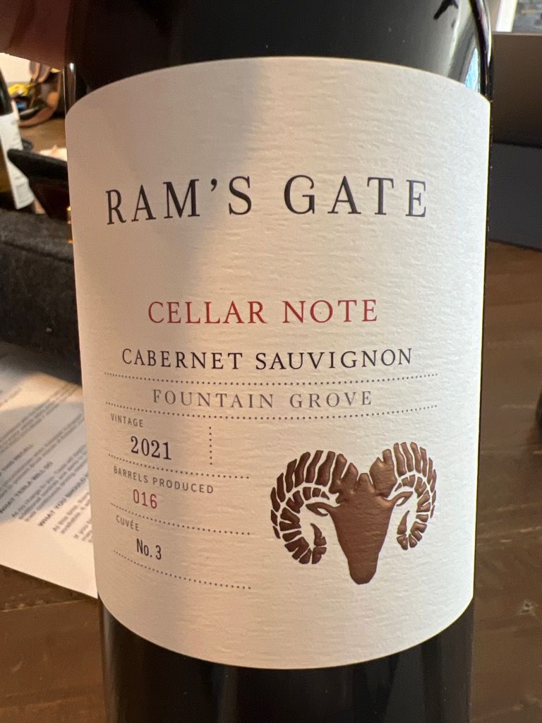 2021 Ram's Gate Cabernet Sauvignon Cellar Note No. 3, USA, California ...