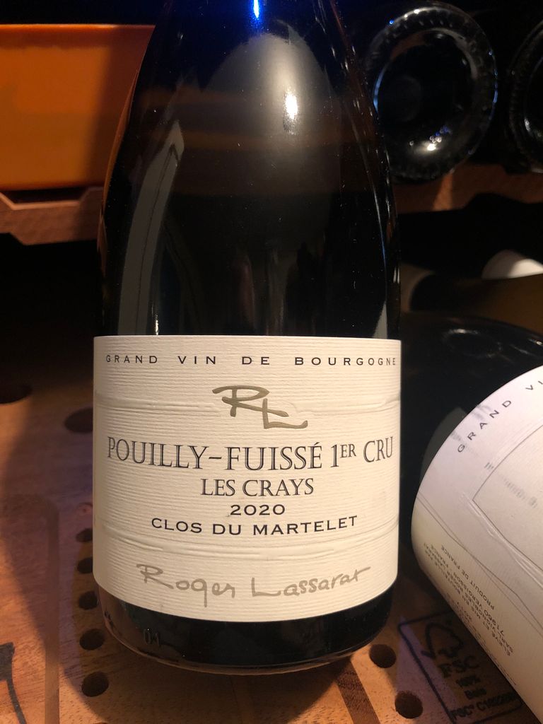 2022 Roger Lassarat Pouilly-Fuissé Premier Cru Clos du Martelet Les ...