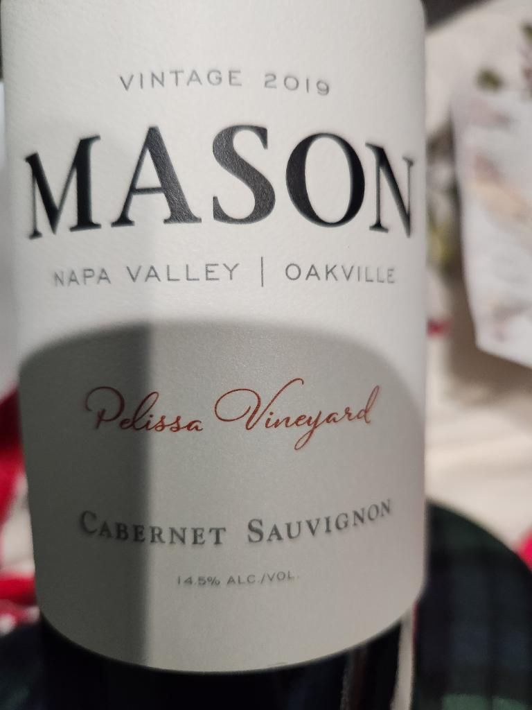 2019 Mason Cellars Cabernet Sauvignon Pelissa Vineyard Mason Cellars ...