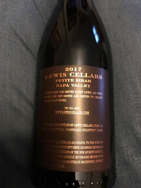 2019 Lewis Cellars Petite Sirah Calistoga - Napa Valley, USA ...