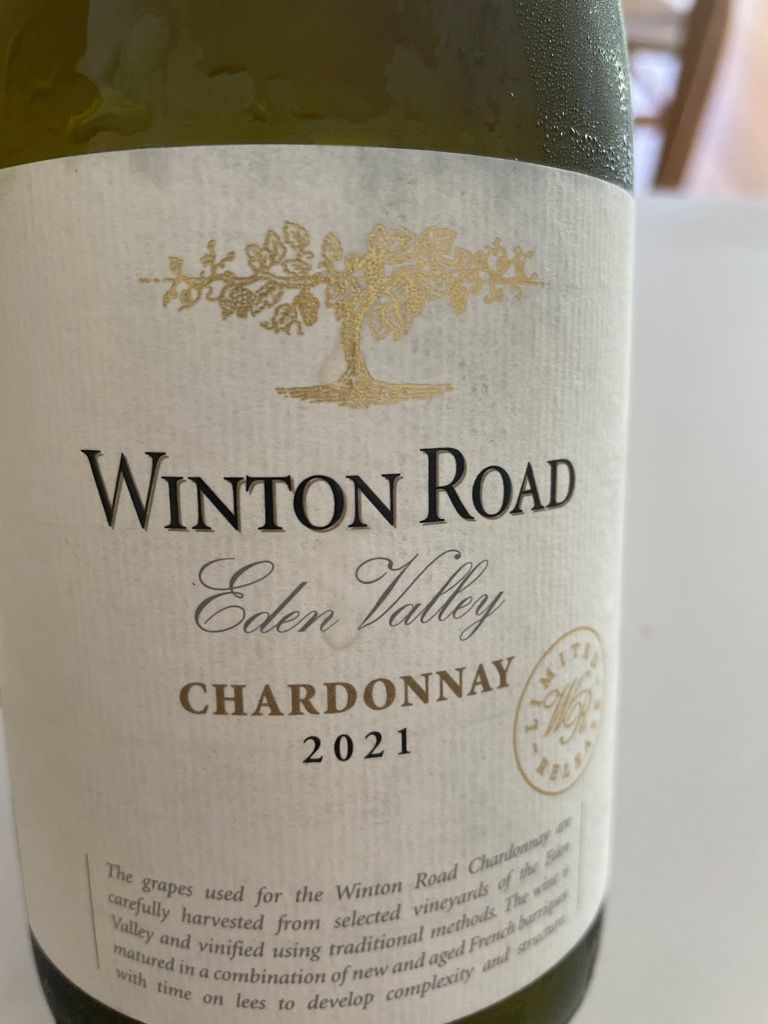 2021 Winton Road Chardonnay, Australia, South Australia, Barossa, Eden ...