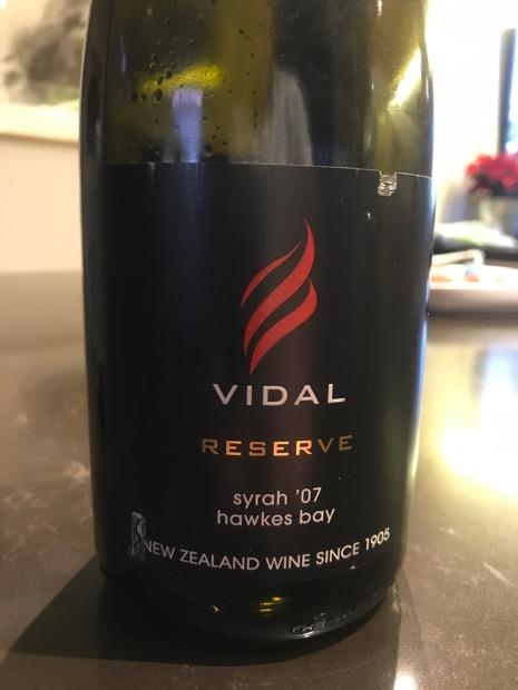 2007 Vidal Estate Syrah Reserve, New Zealand, North Island, Hawke's Bay ...