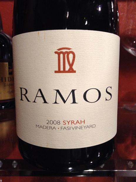 2008 Ramos Torres Winery Syrah, USA, California, Central Valley, Madera ...