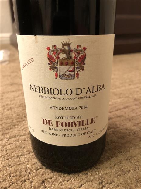 2019 De Forville Nebbiolo d'Alba, Italy, Piedmont, Alba, Nebbiolo d ...