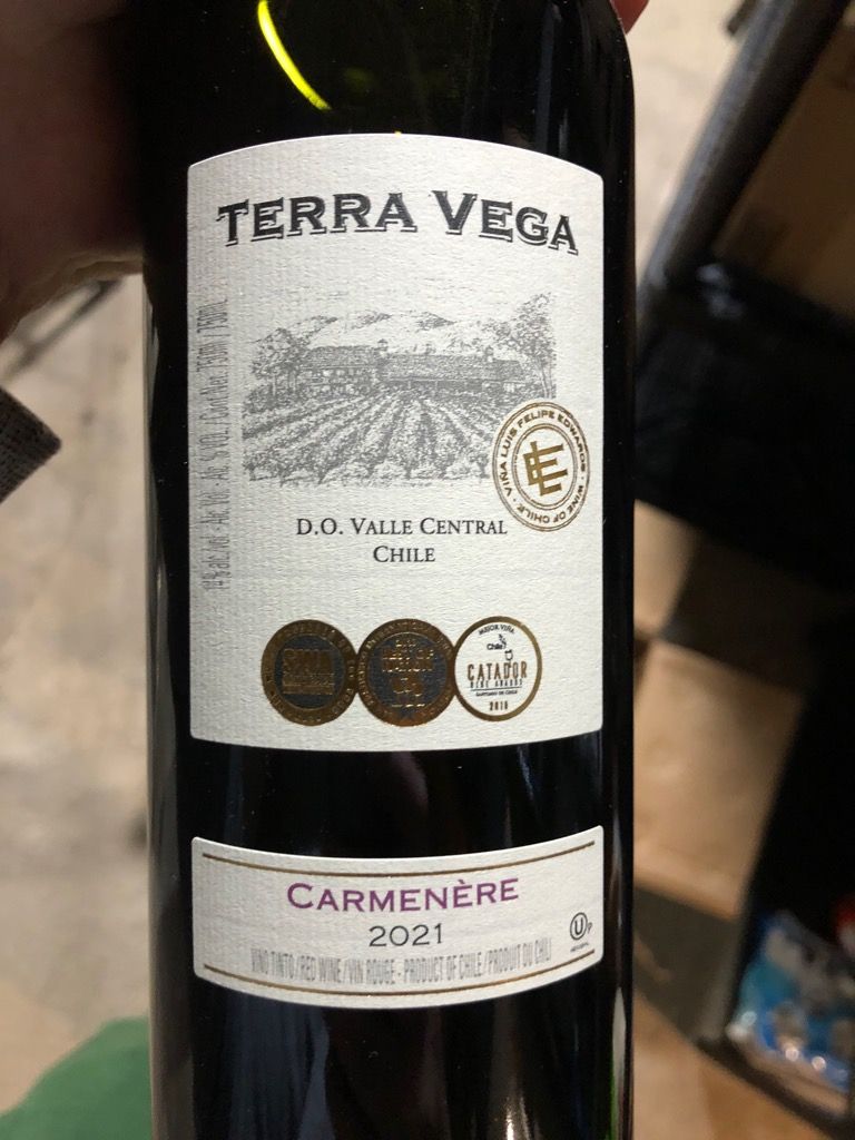 2021 Terra Vega Carménère, Chile, Rapel Valley, Colchagua Valley ...