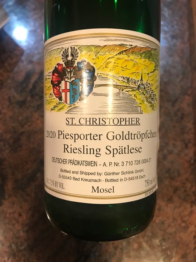 2020 St. Christopher Piesporter Goldtröpfchen Riesling Spätlese ...