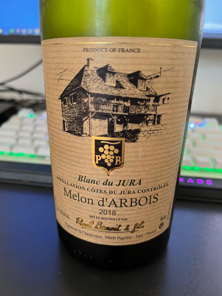 2018 Paul Benoit & fils Côtes du Jura Melon d'Arbois, France, Jura ...
