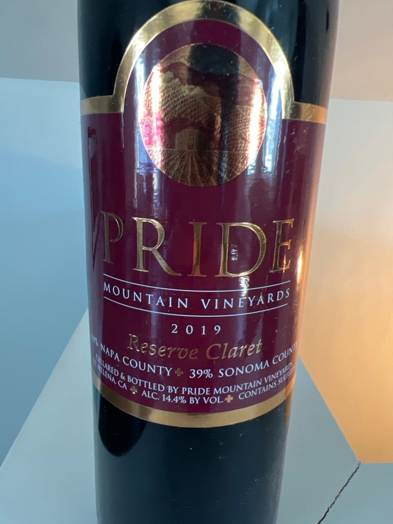 2019 Pride Mountain Vineyards Reserve Claret, USA, California, North ...