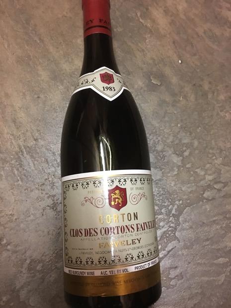 1983 Faiveley Corton-Clos des Cortons Faiveley, France, Burgundy, Côte ...