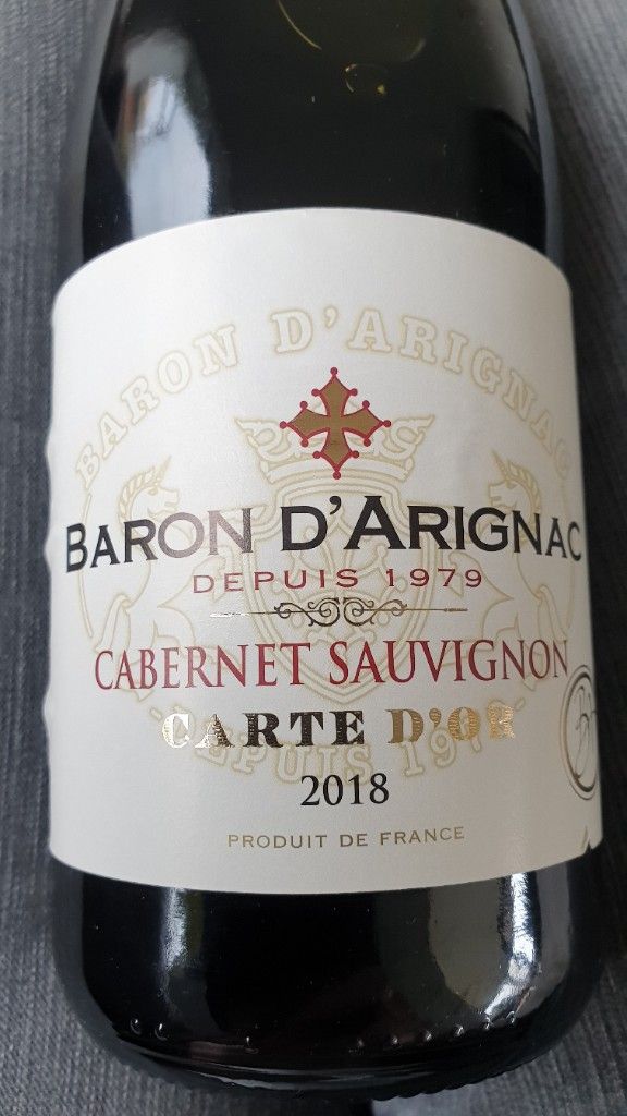 2019 Baron d'Arignac Cabernet Sauvignon Carte d'Or, France, Vin de ...