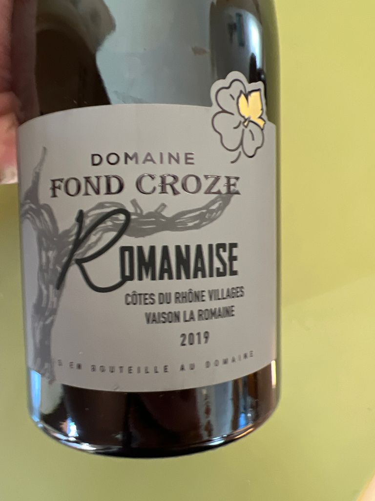 2019 Domaine Fond Croze Côtes du Rhône Villages La Croix du Coq, France ...