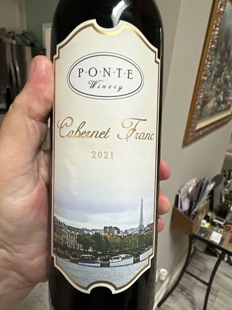 2021 Ponte Winery Cabernet Franc, USA, California, South Coast ...