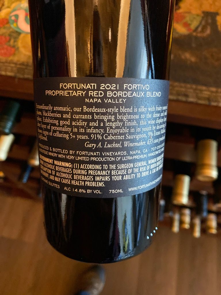 2021 Fortunati Fortivo, USA, California, Napa Valley - CellarTracker