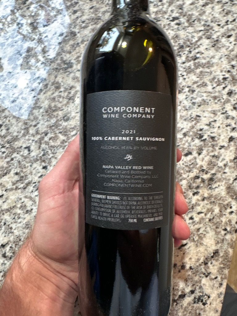 2021 Component Wine Company Cabernet Sauvignon, USA, California, Napa Valley - CellarTracker
