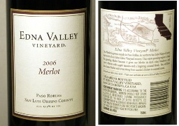 2006 Edna Valley Vineyard Merlot, USA, California, Central Coast, Paso ...
