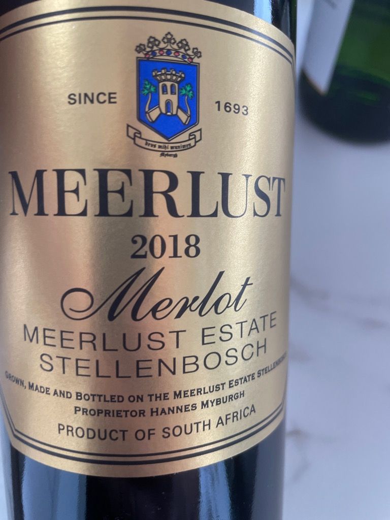 2018 Meerlust Merlot, South Africa, Coastal Region, Stellenbosch ...