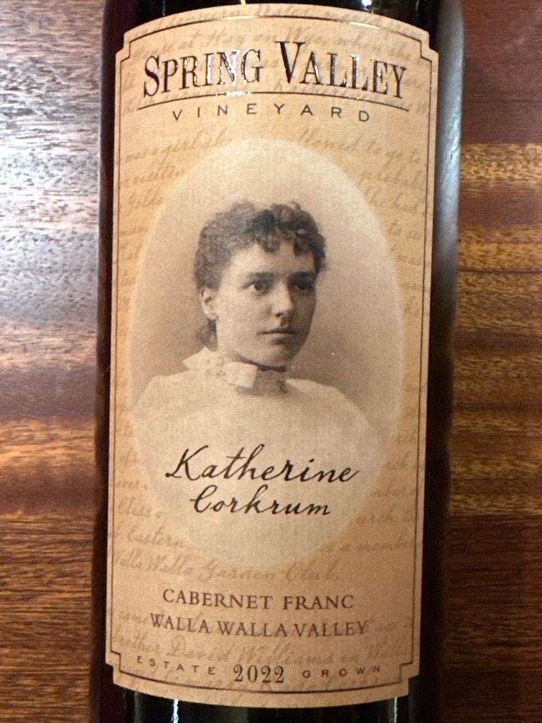 2022 Spring Valley Vineyard Cabernet Franc Katherine Corkrum, USA ...