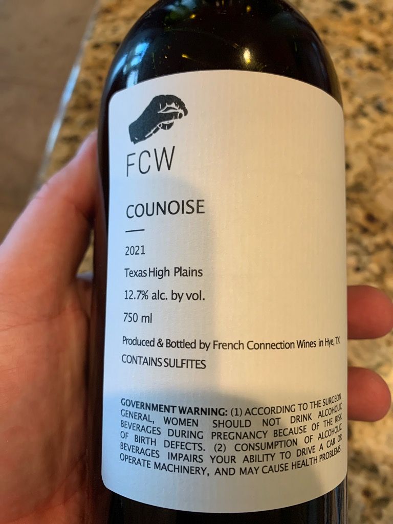 2021 French Connection Wines Counoise, USA, Texas, Texas High Plains ...