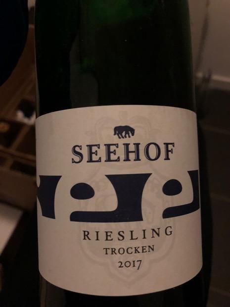 2017 Weingut Seehof Riesling trocken, Germany, Rheinhessen - CellarTracker
