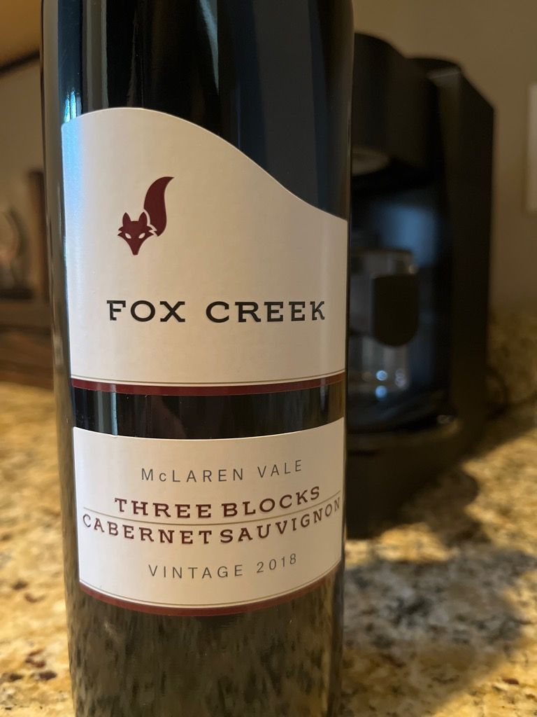 2020 Fox Creek Cabernet Sauvignon Three Blocks, Australia, South Australia, Fleurieu, McLaren ...