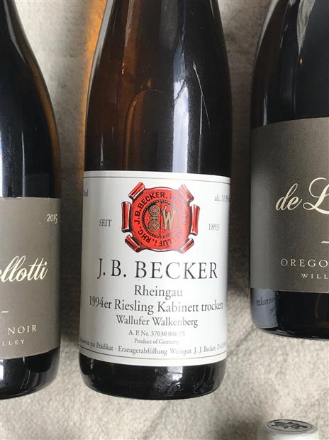 1996 J.B. Becker Wallufer Walkenberg Riesling Kabinett trocken, Germany ...