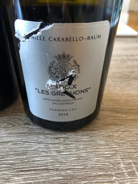 2016 Famille Carabello-Baum Ladoix 1er Cru Les Gréchons Blanc, France ...