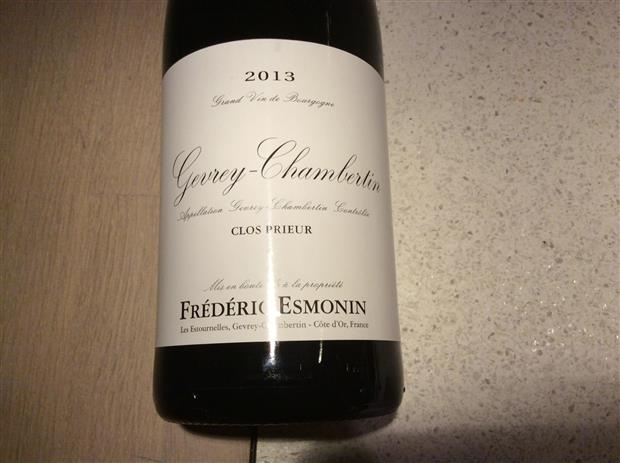 2013 Frederic Esmonin Gevrey-Chambertin Clos Prieur, France, Burgundy ...