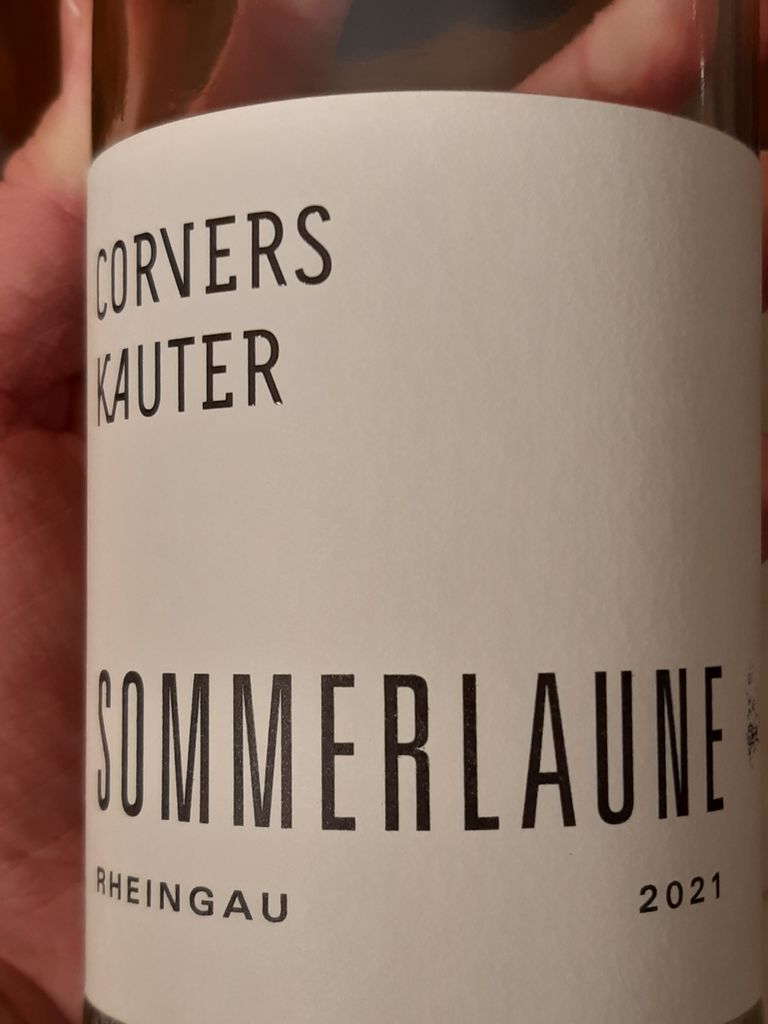 2020 Dr. Corvers-Kauter Sommerlaune, Germany, Rheingau - CellarTracker
