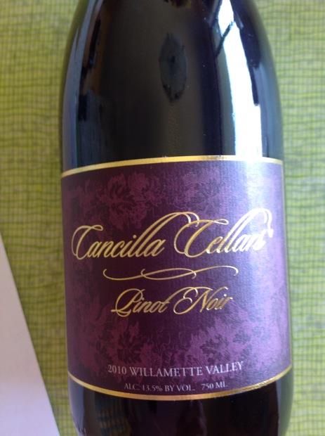 2010 Cancilla Cellars Pinot Noir, USA, Oregon, Willamette Valley ...
