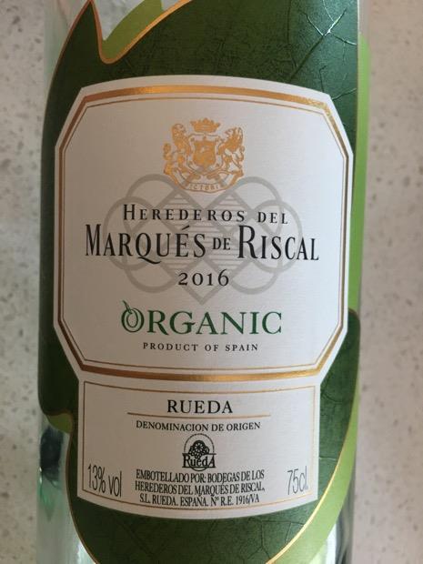 2016 Marqués de Riscal Rueda Organic, Spain, Castilla y León, Rueda ...