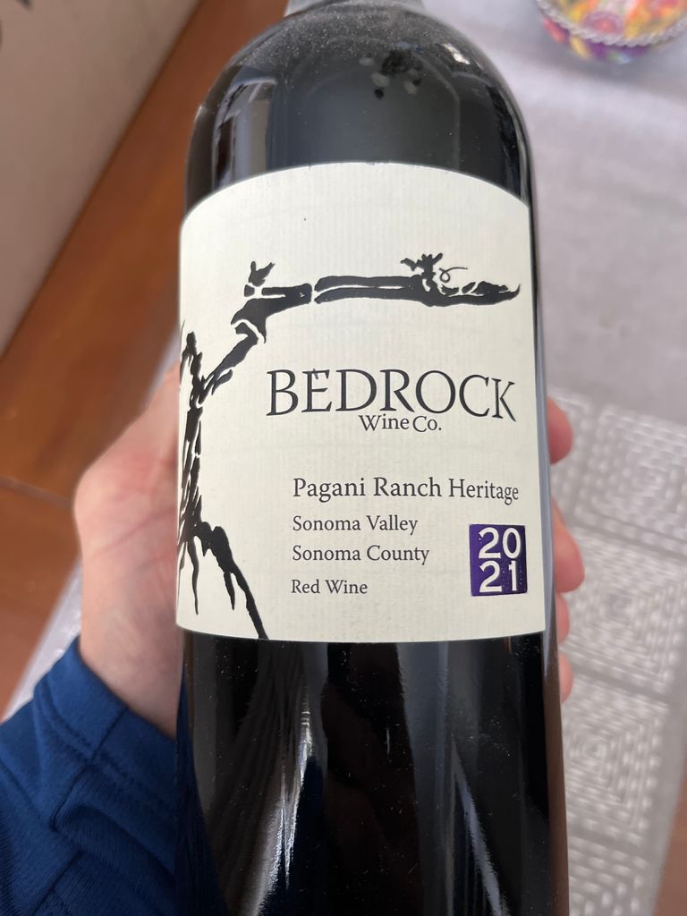 2021 Bedrock Wine Co. Heritage Wine Pagani Ranch, USA, California ...