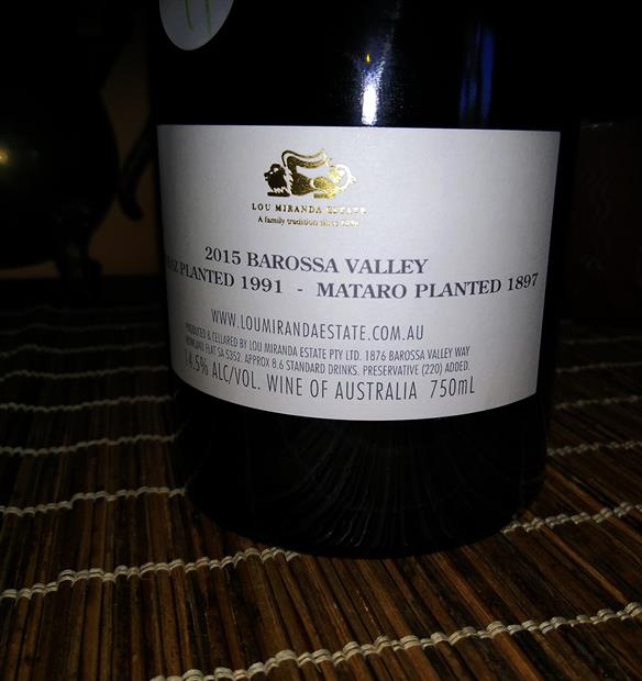 2015 Lou Miranda Estate Shiraz Mataro, Australia, South Australia ...