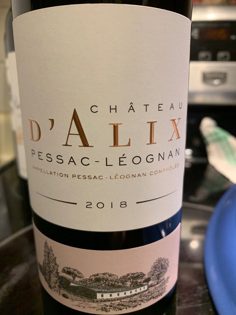2018 Château d'Alix, France, Bordeaux, Graves, Pessac-Léognan ...