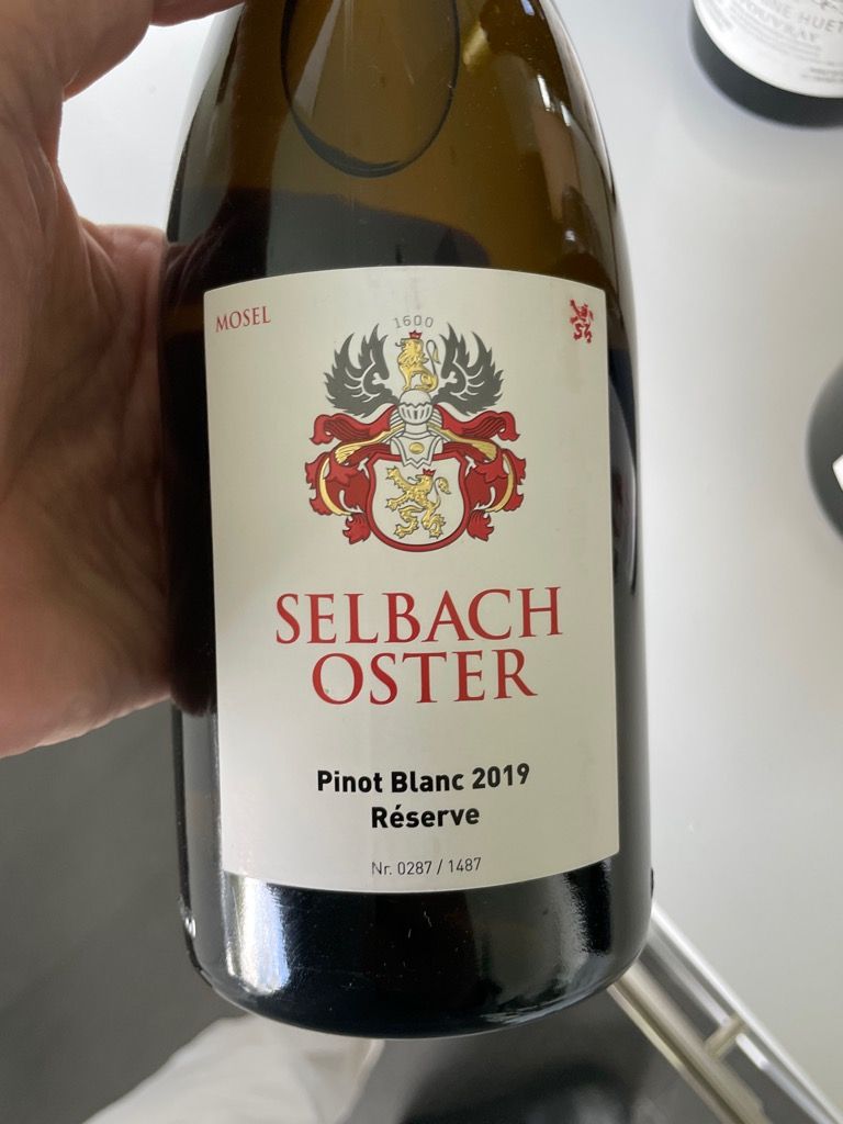 2018 Selbach-Oster Pinot Blanc Reserve, Germany, Mosel Saar Ruwer ...