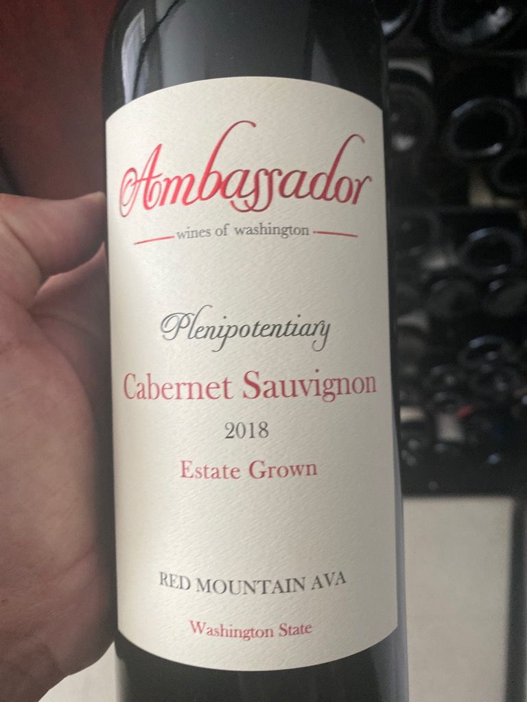 2018 Ambassador Wines Cabernet Sauvignon Plenipotentiary, USA ...