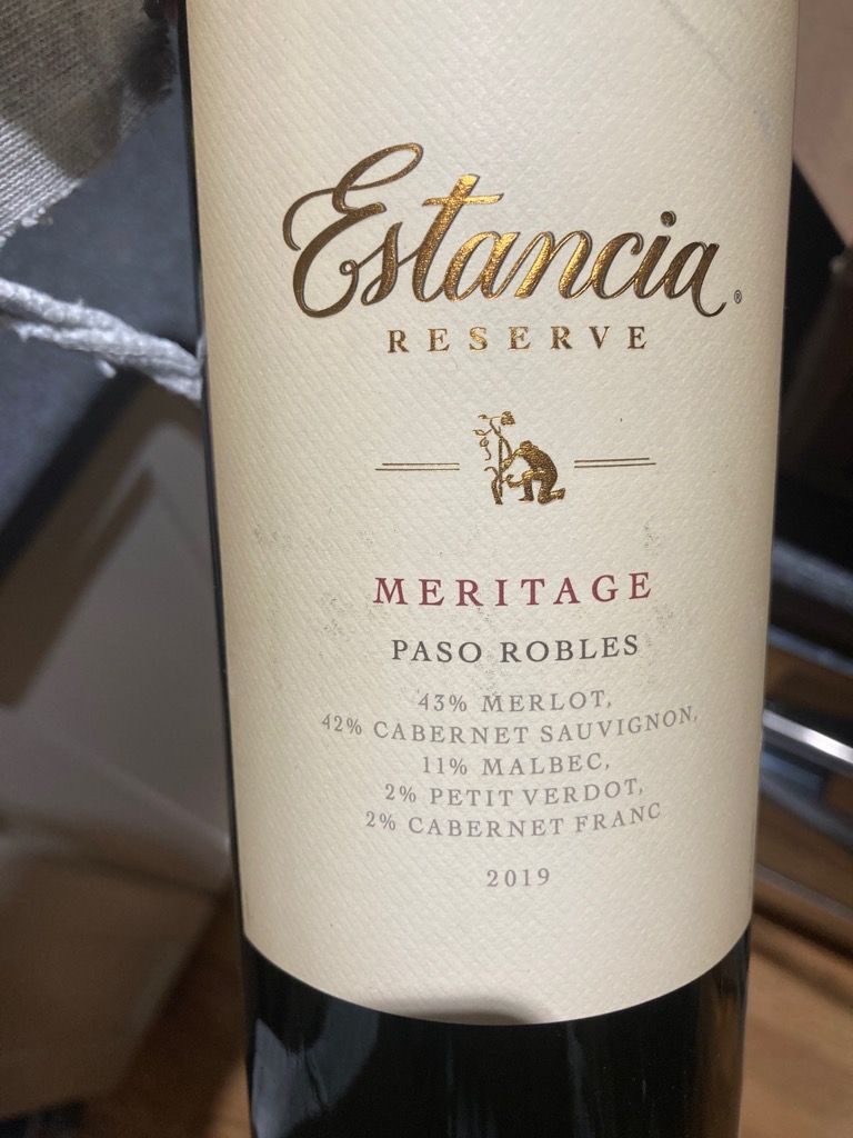 2019 Estancia Meritage Reserve, USA, California, Central Coast, Paso ...