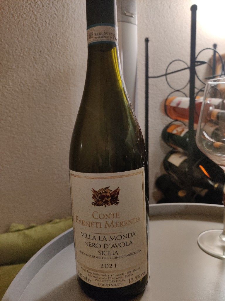 2021 Conte Farneti Merenda Nero d'Avola Sicilia Villa La Monda, Italy ...